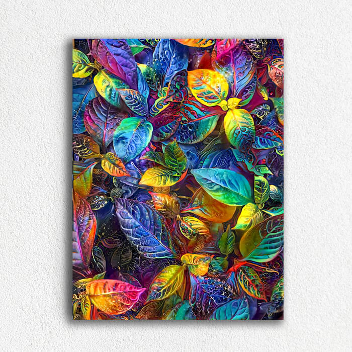 Colorful Leaf Wall decor - Modern Art On Canvas | MusaArtGallery™