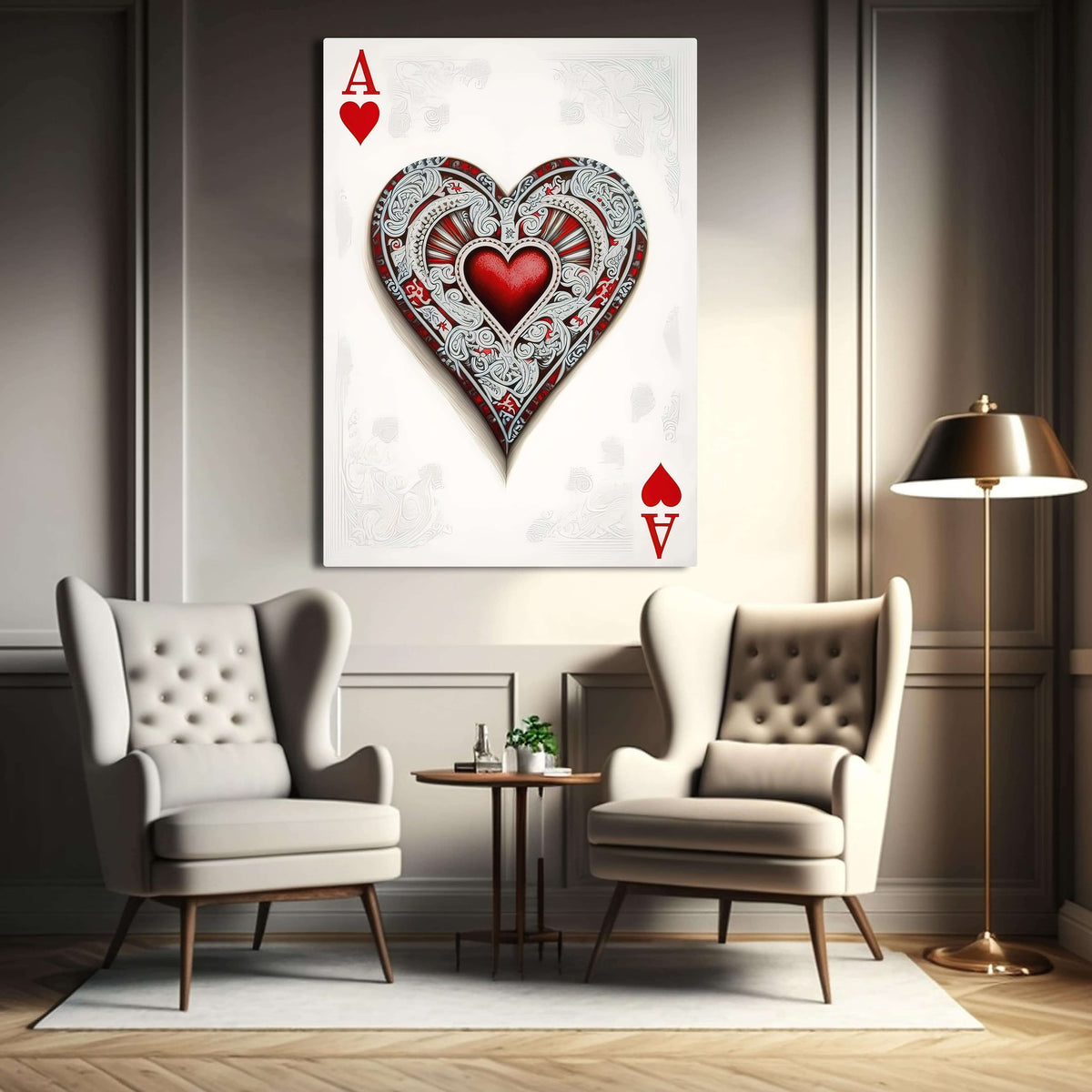 Red Ace of Hearts Wall Art | MusaArtGallery™