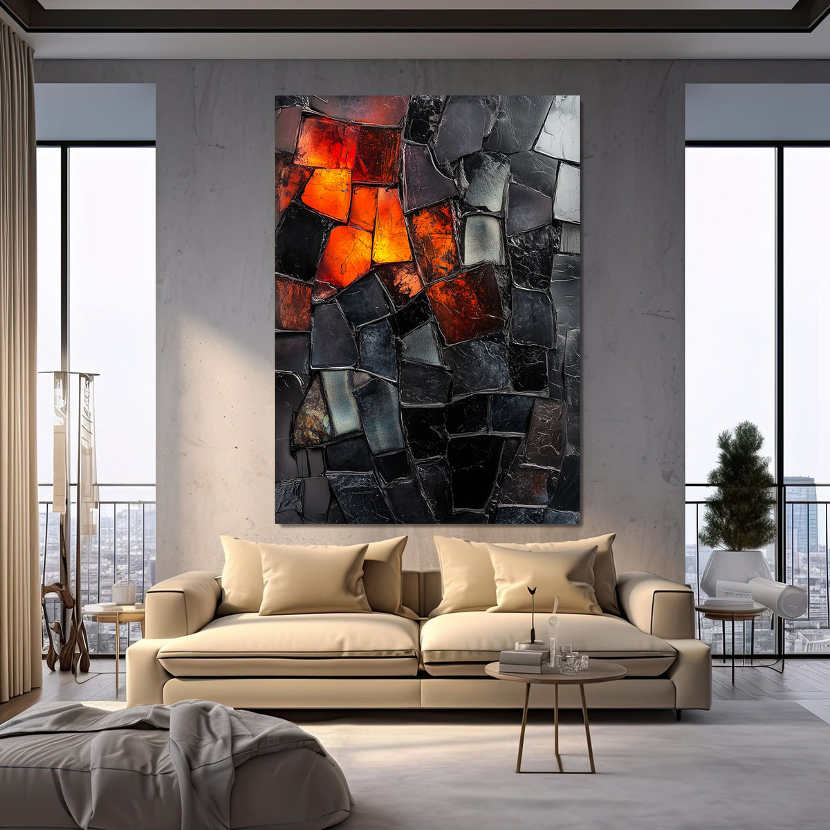 Black Abstract Art Mosaic | MusaArtGallery™