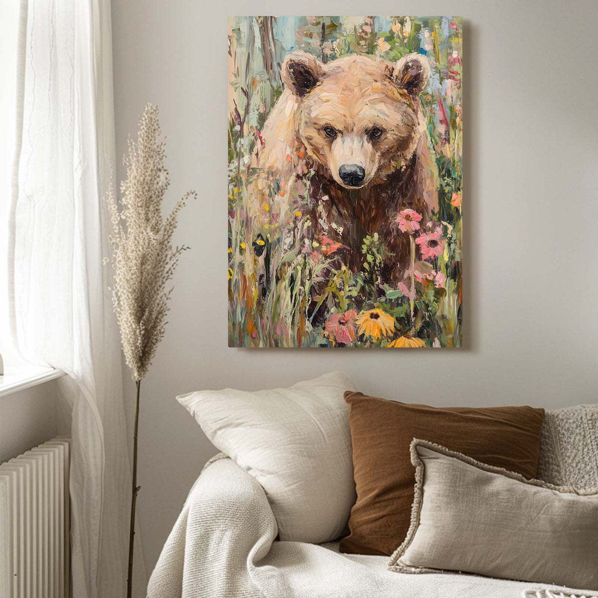 Arte mural colorido con forma de oso | MusaArtGallery™