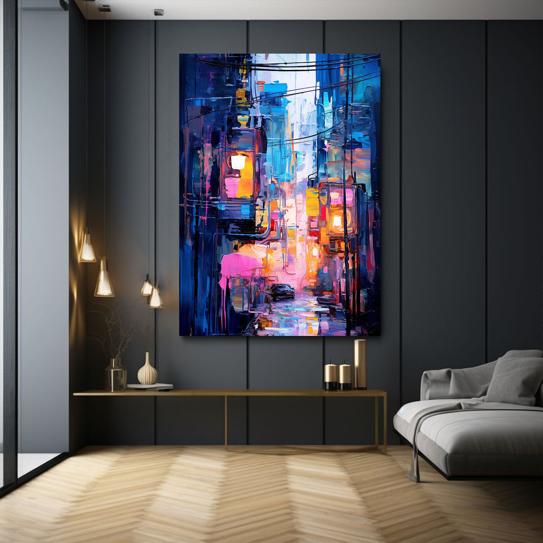 Home Large Colorful Cyberpunk Wall Art