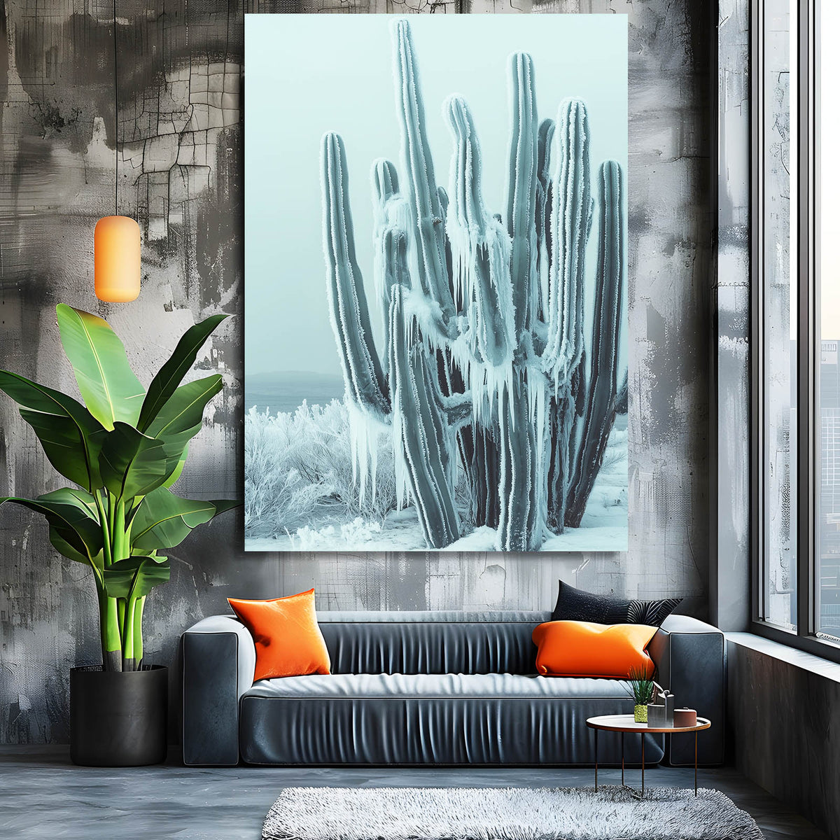 Light Blue Cactus Art | MusaArtGallery™