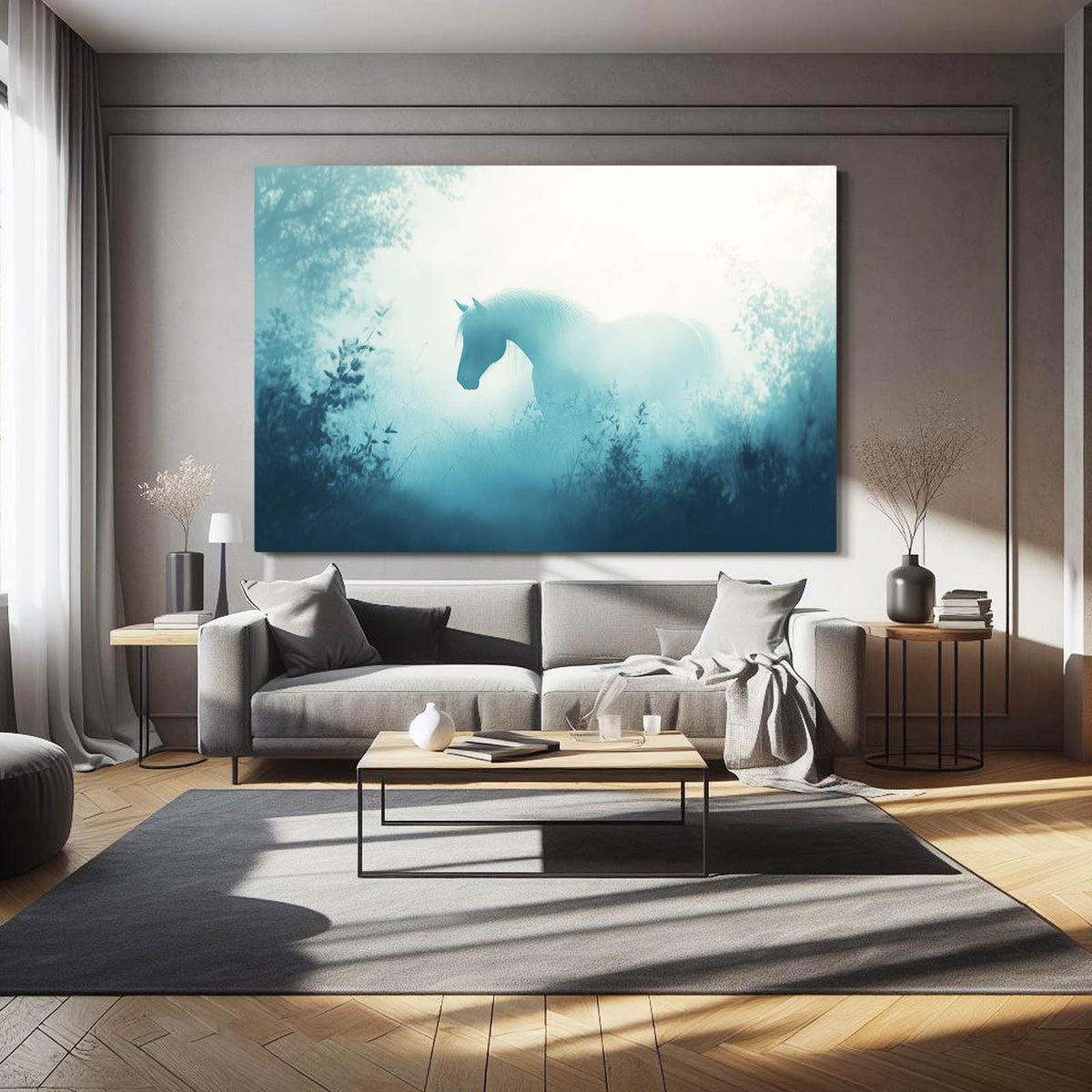 Light Blue Horse Art | MusaArtGallery™