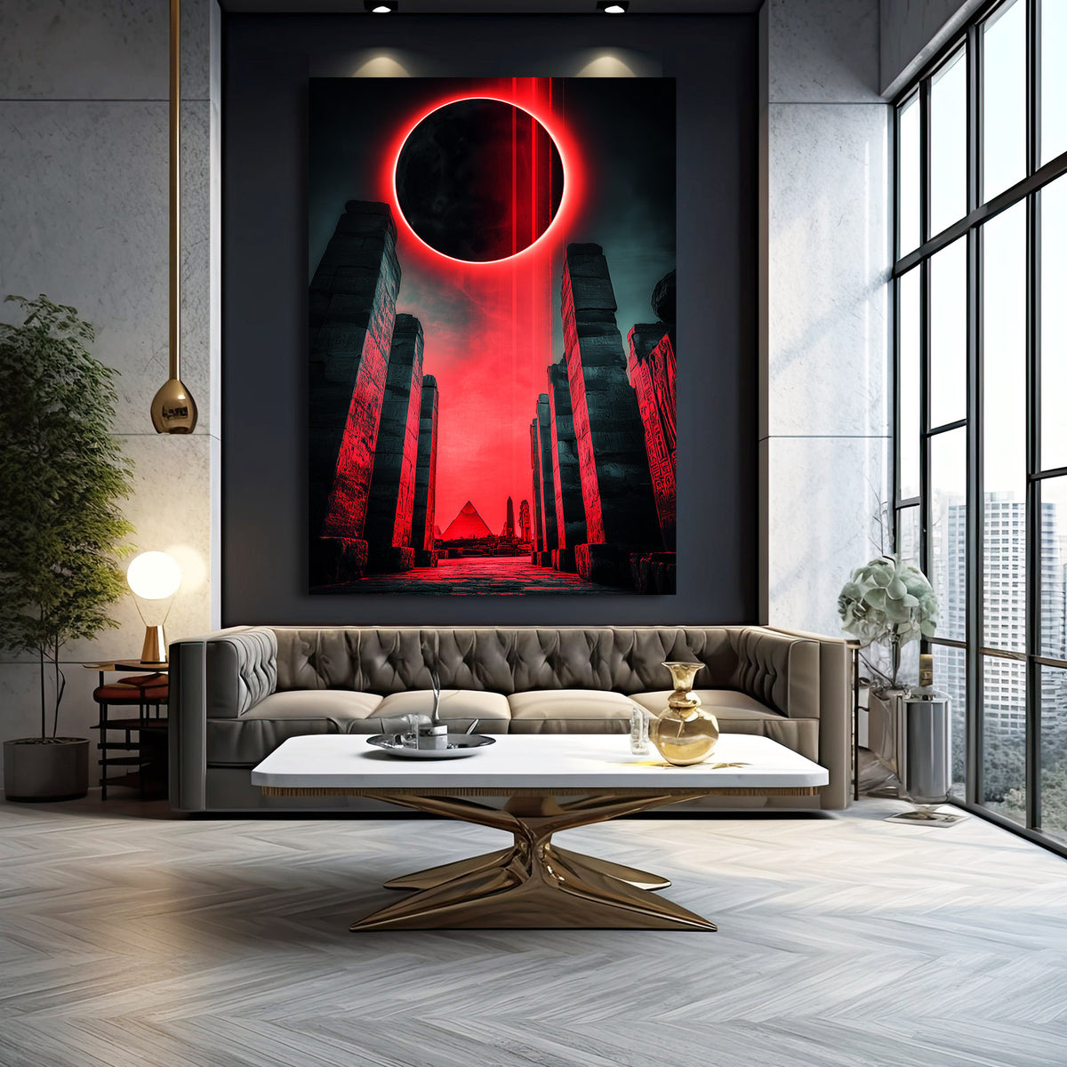 Red Circle Egyptian Art - 12-Color Pigment Ink – MusaArtGallery