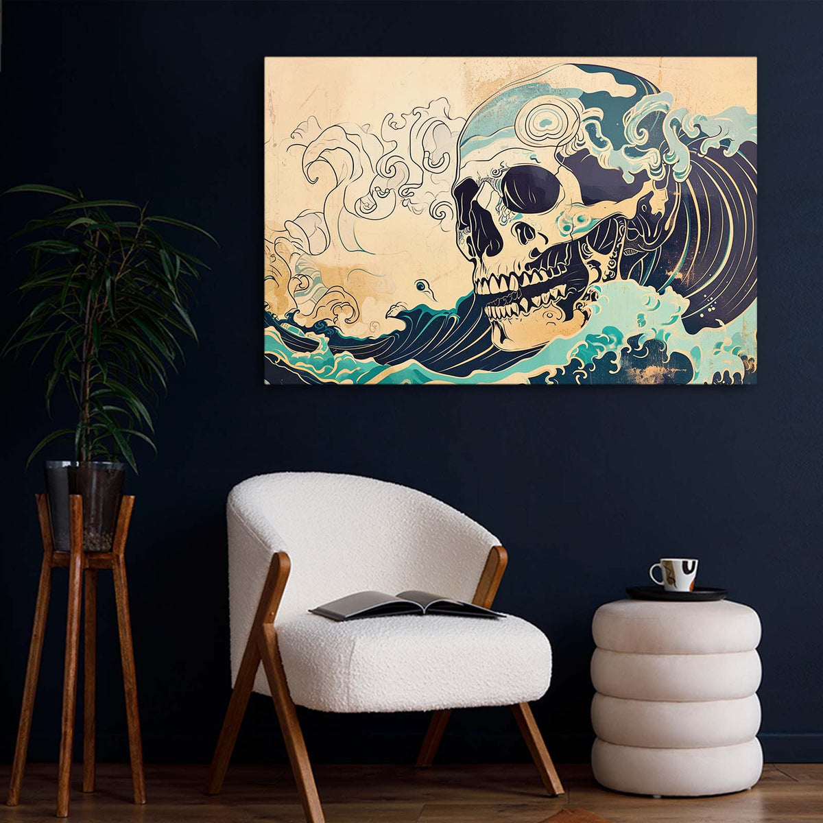Sea Wave Face Skull Art | MusaArtGallery™