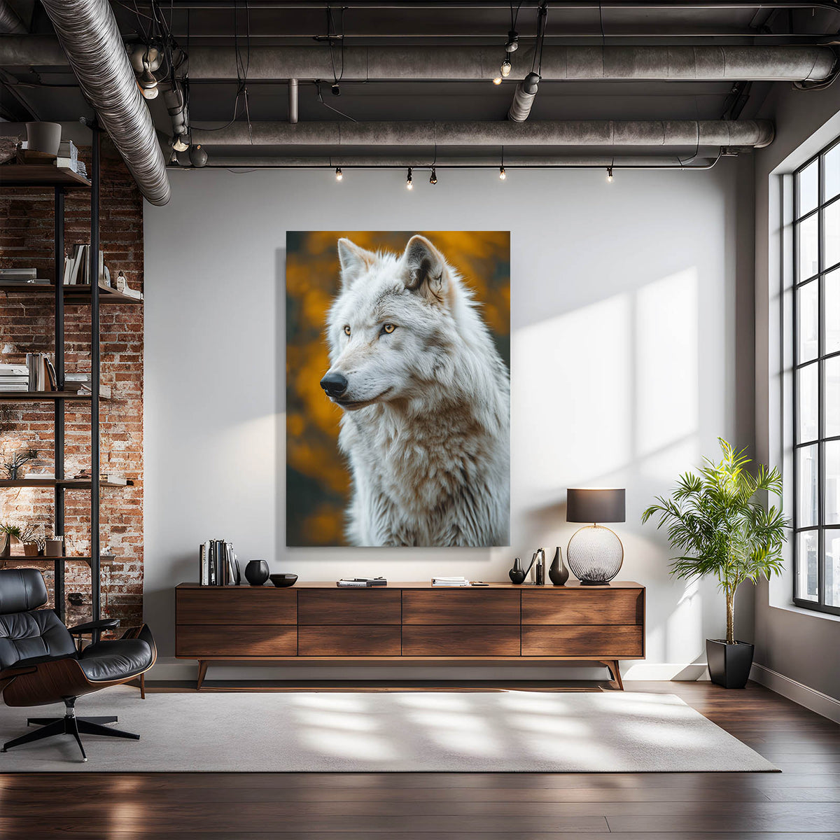 Snow Wolf Canvas Art | MusaArtGallery™