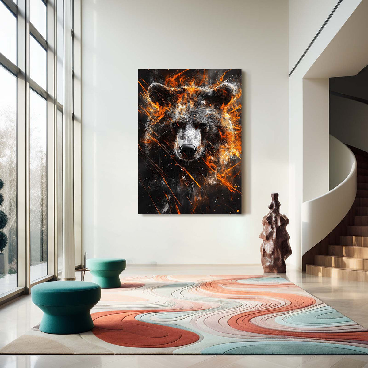 Vertical Bear Canvas | MusaArtGallery™