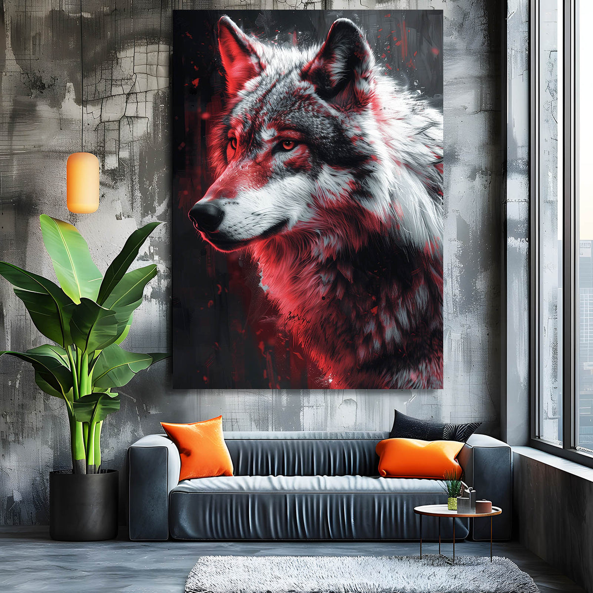 Red Eyes Wolf Wall Art | MusaArtGallery™