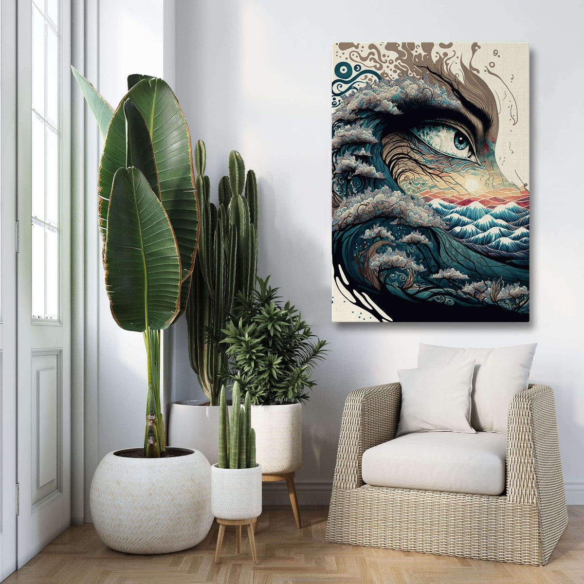 Abstract Japanese Wave Wall Art | MusaArtGallery™