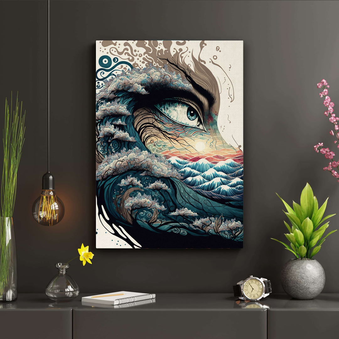 Abstract Japanese Wave Wall Art | MusaArtGallery™
