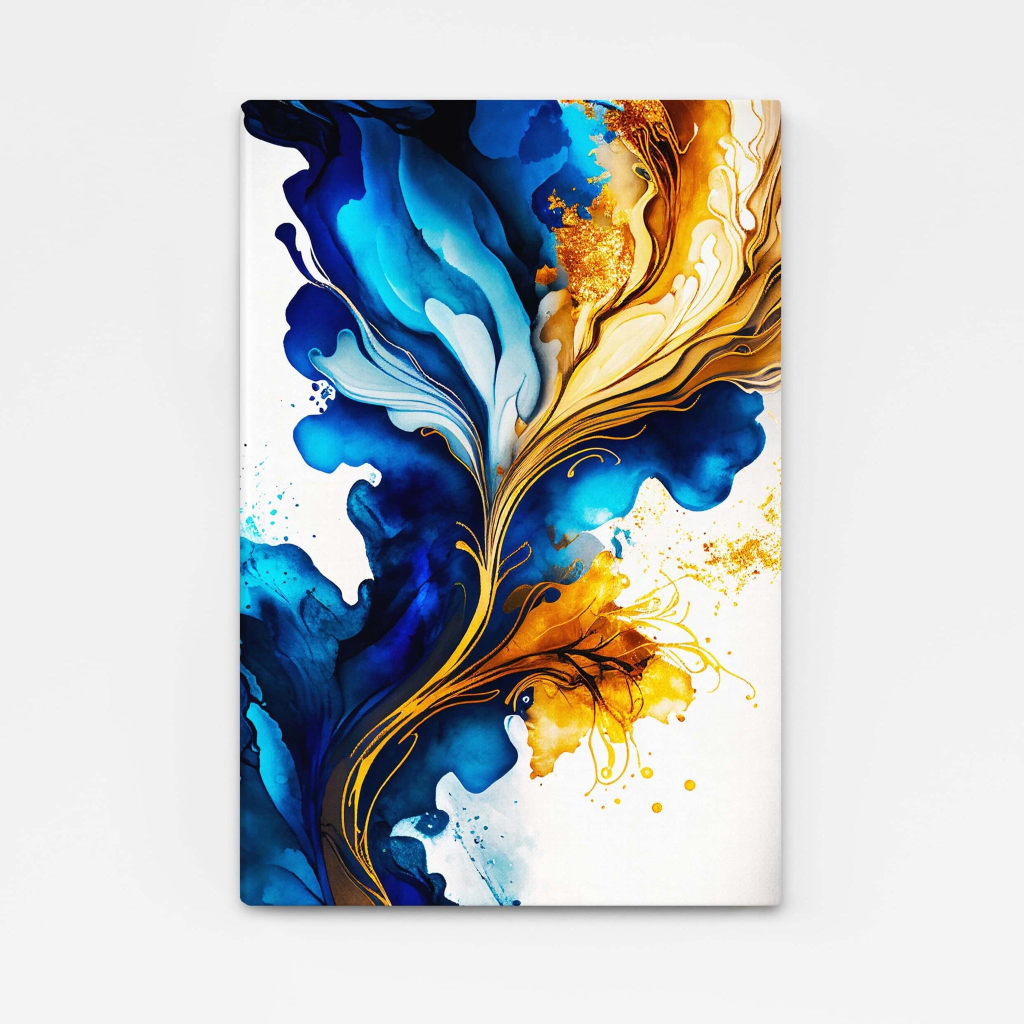 Home Blue Gold Abstract Art