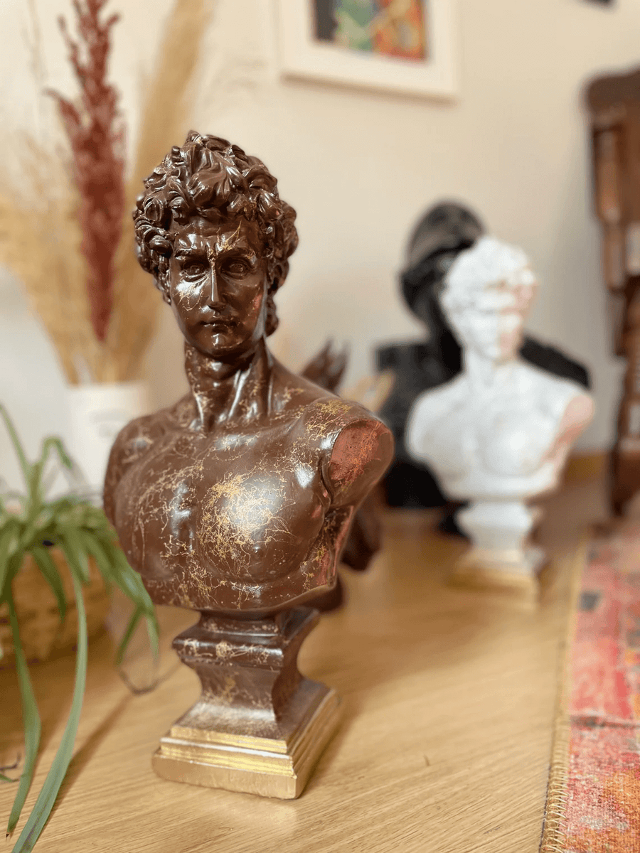 Brown David Bust Statue - David Bust Statue For Sale | MusaArtGallery™