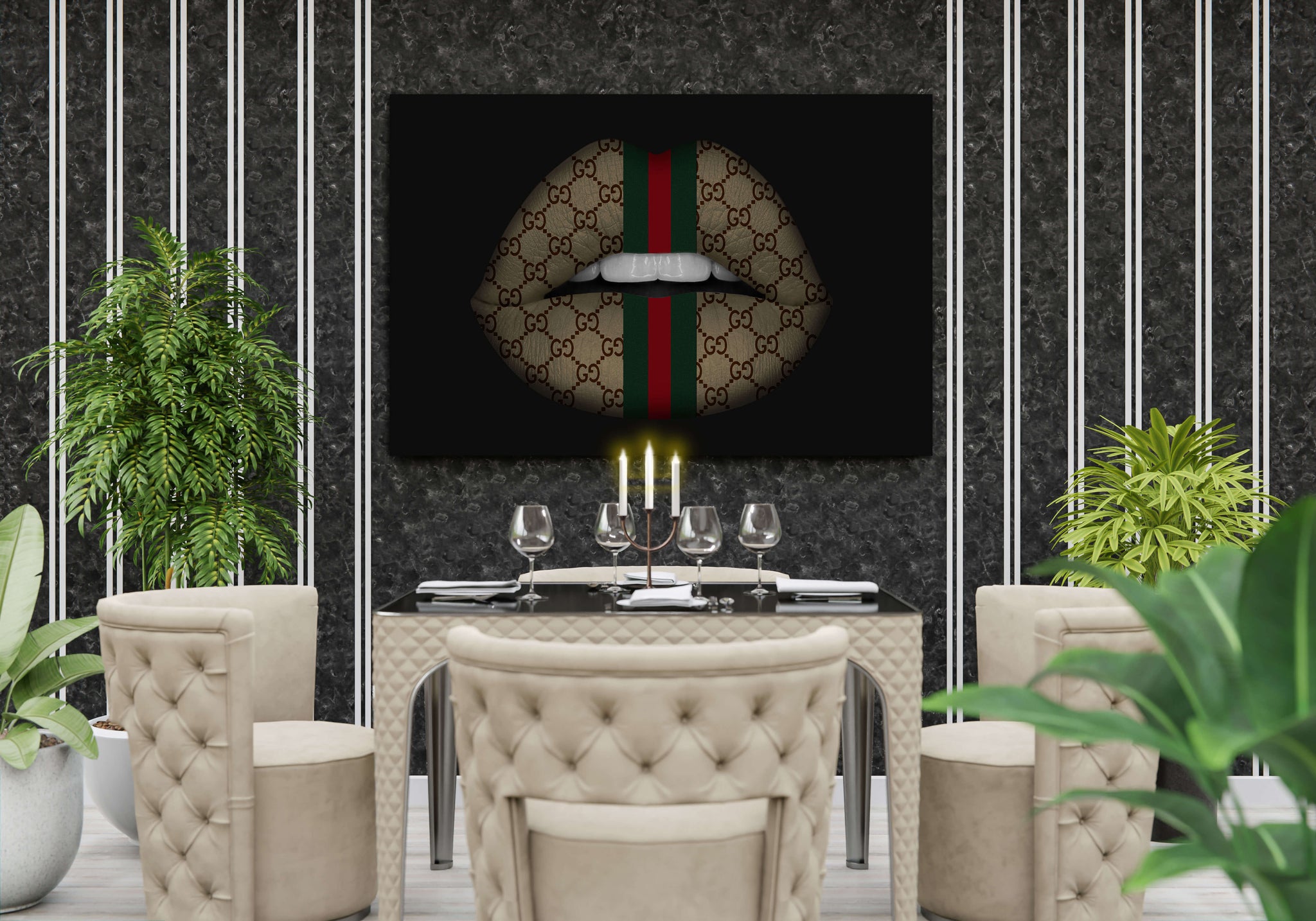 Gucci Lips Art - Lips Canvas | MusaArtGallery™