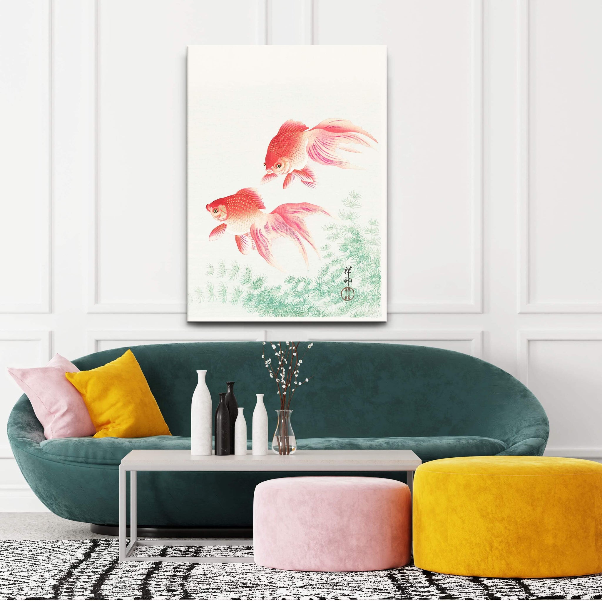 Gold Fish Japanese Wall Art