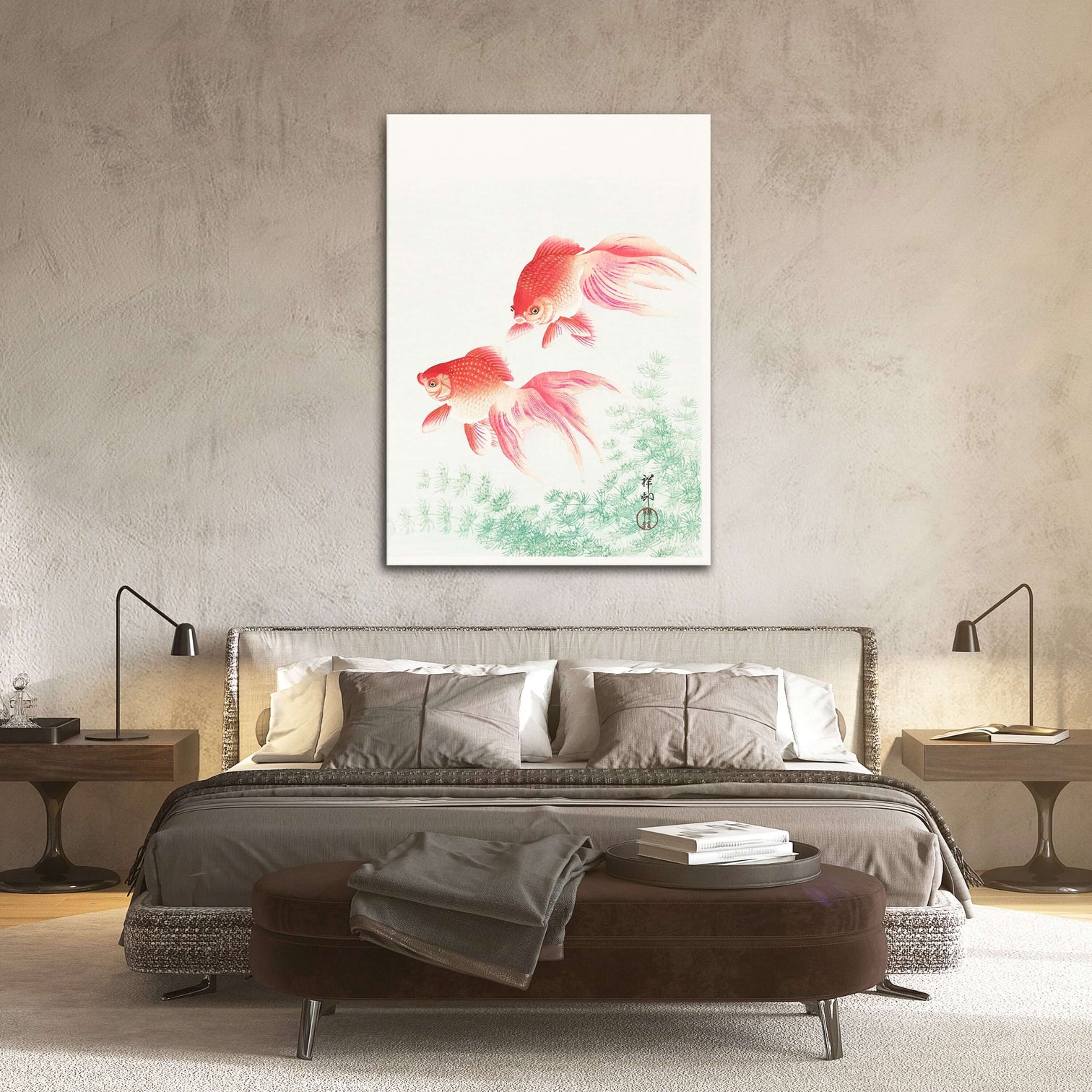 Home Gold Fish Japanese Wall Art
