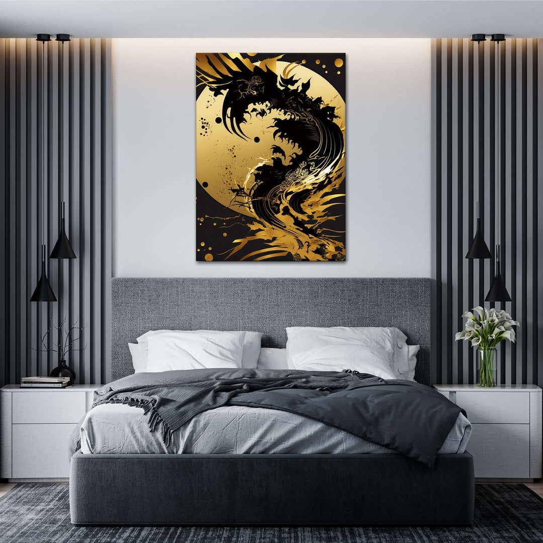 Gold Japanese Abstract Art | MusaArtGallery™