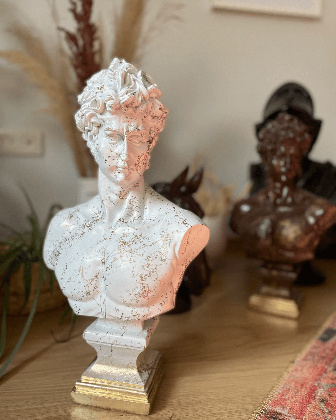 Gold Strip David Bust Statue - David Bust Statue For Sale | MusaArtGallery™