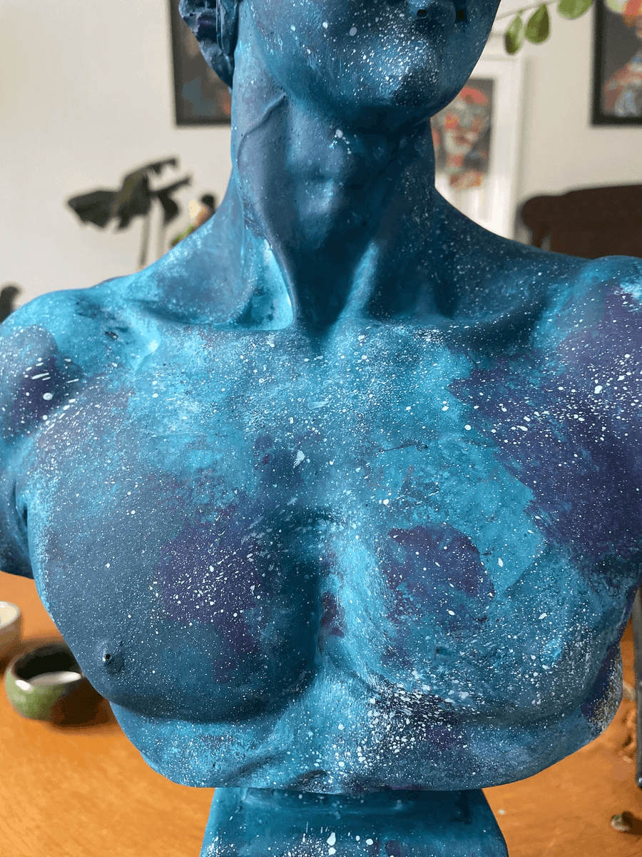 Navy Blue David Bust Statue - David Bust Statue For Sale | MusaArtGallery™