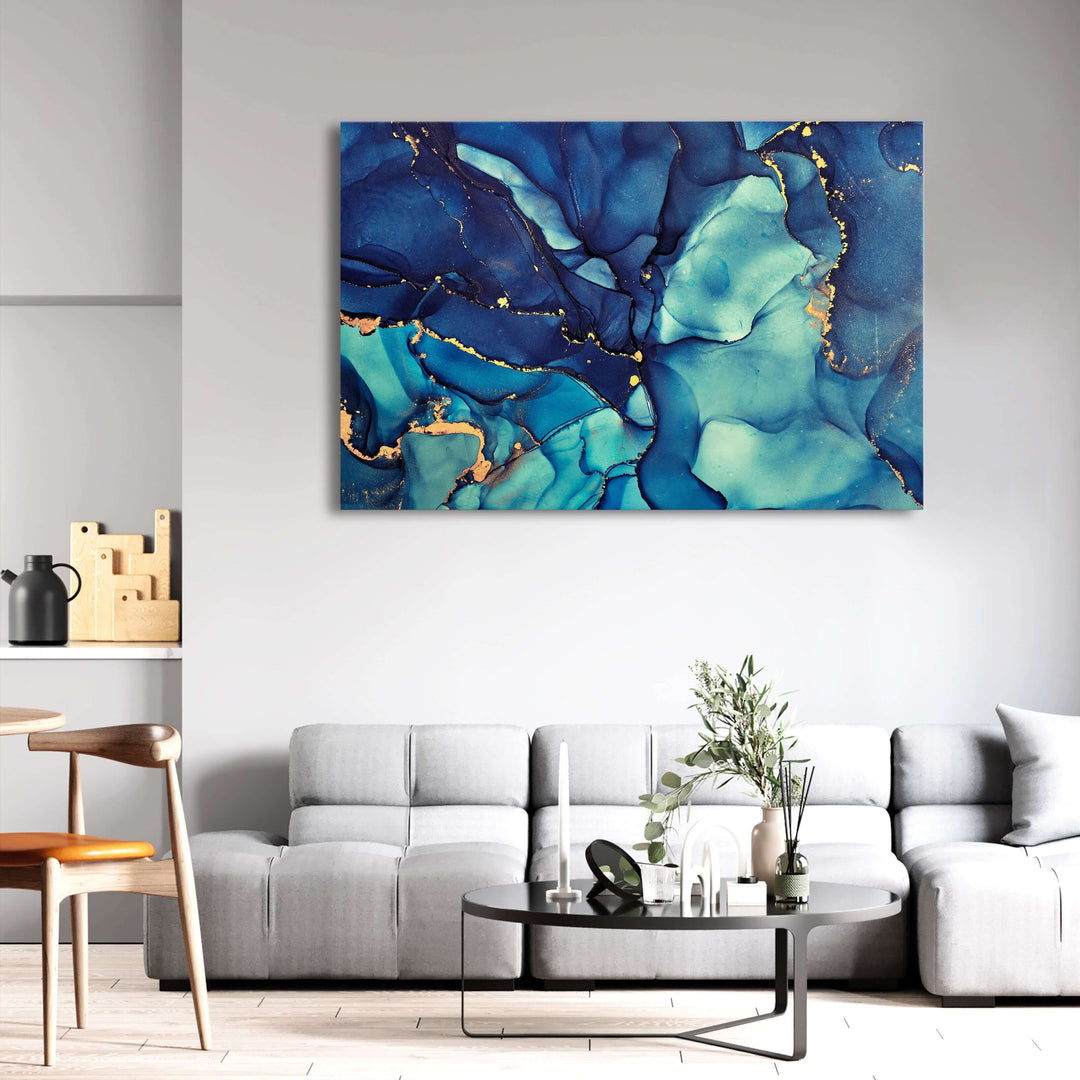 Navy Blue Marble Art | MusaArtGallery™