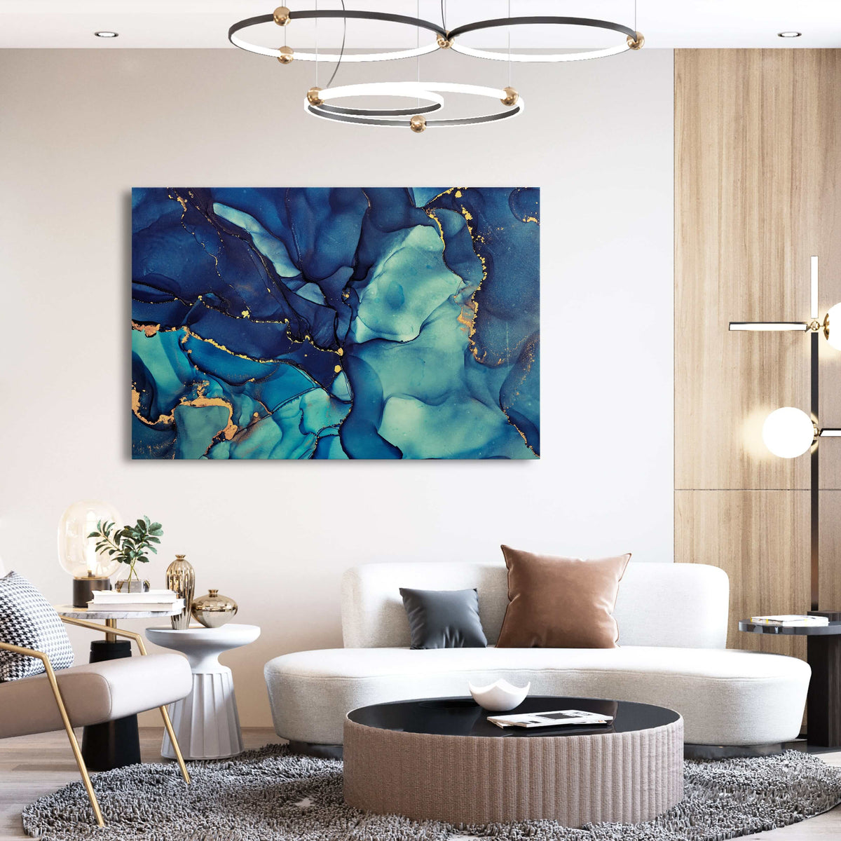 Navy Blue Marble Art | MusaArtGallery™