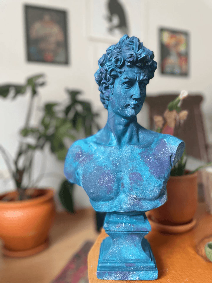Navy Blue David Bust Statue - David Bust Statue For Sale | MusaArtGallery™
