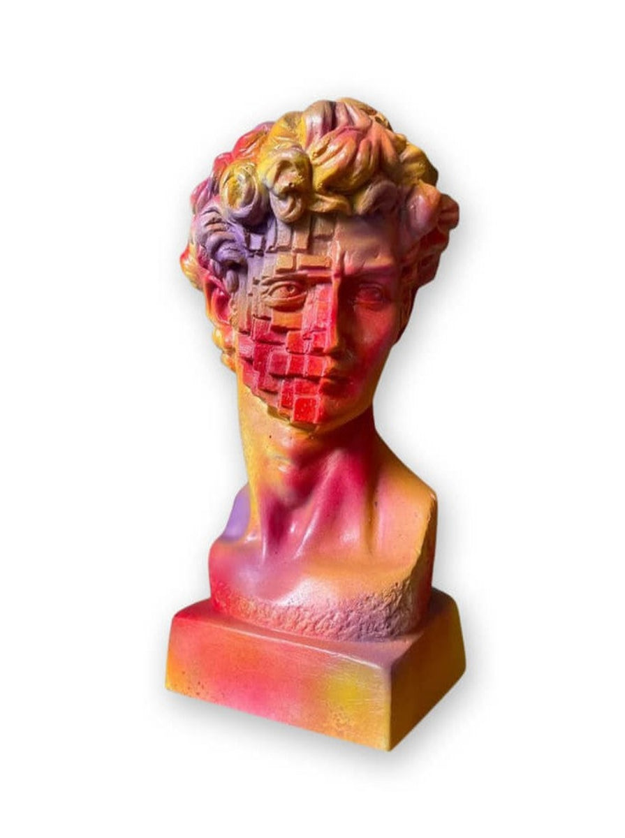 Orange David Head Sculpture - David Bust | MusaArtGallery™