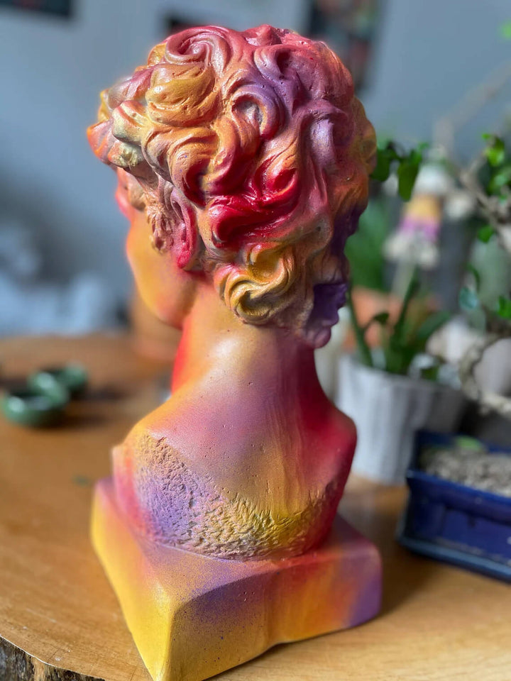 Orange David Head Sculpture - David Bust | MusaArtGallery™