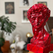Red David Head Sculpture - David Bust | MusaArtGallery™
