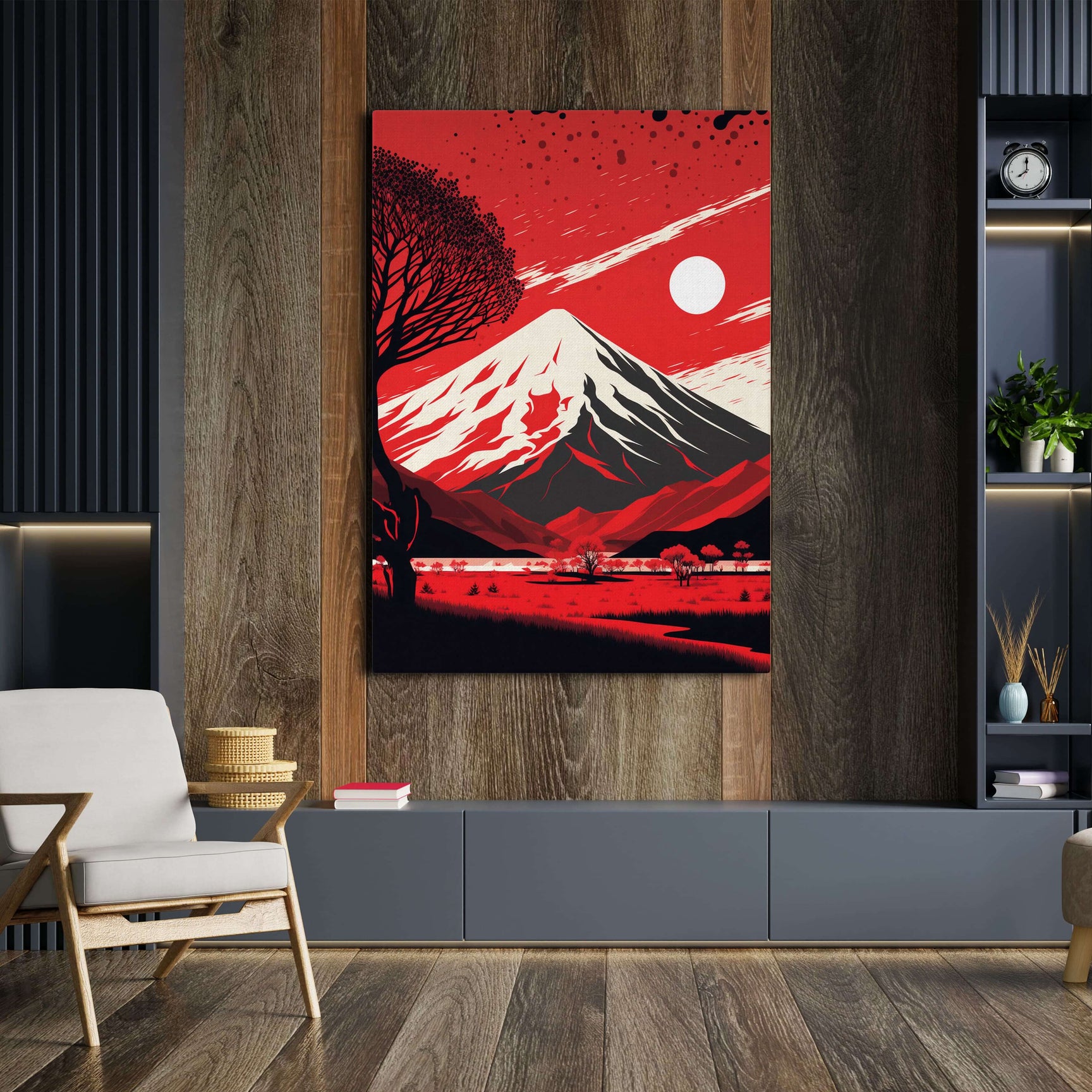 Red Minimal Japanese Art | MusaArtGallery™