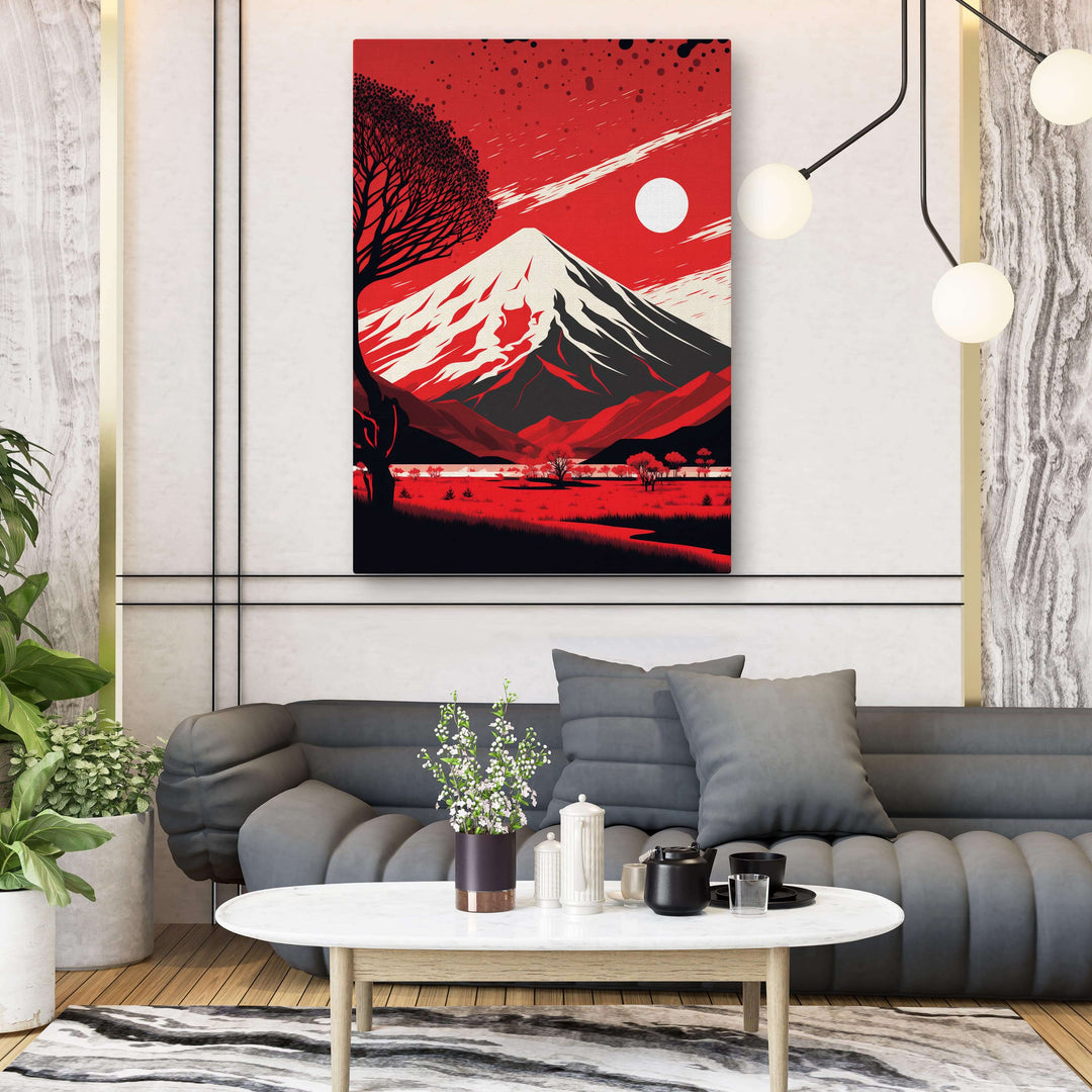 Red Minimal Japanese Art | MusaArtGallery™