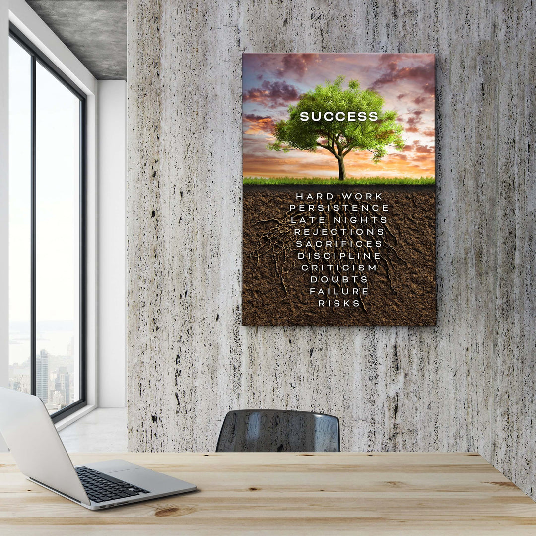 Tree Of Success Canvas - Motivational Wall Art | MusaArtGallery™