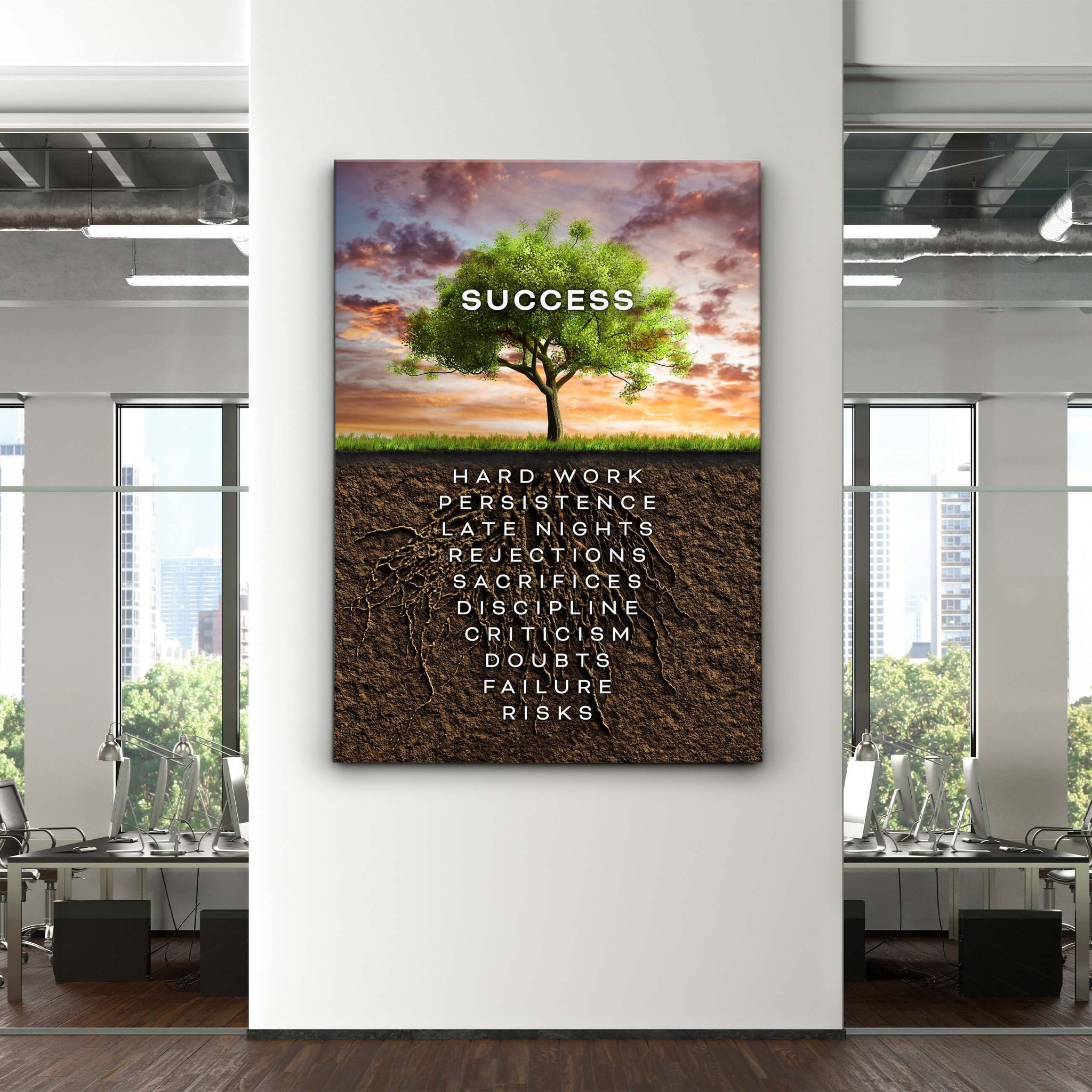 Tree Of Success Canvas - Motivational Wall Art | MusaArtGallery™