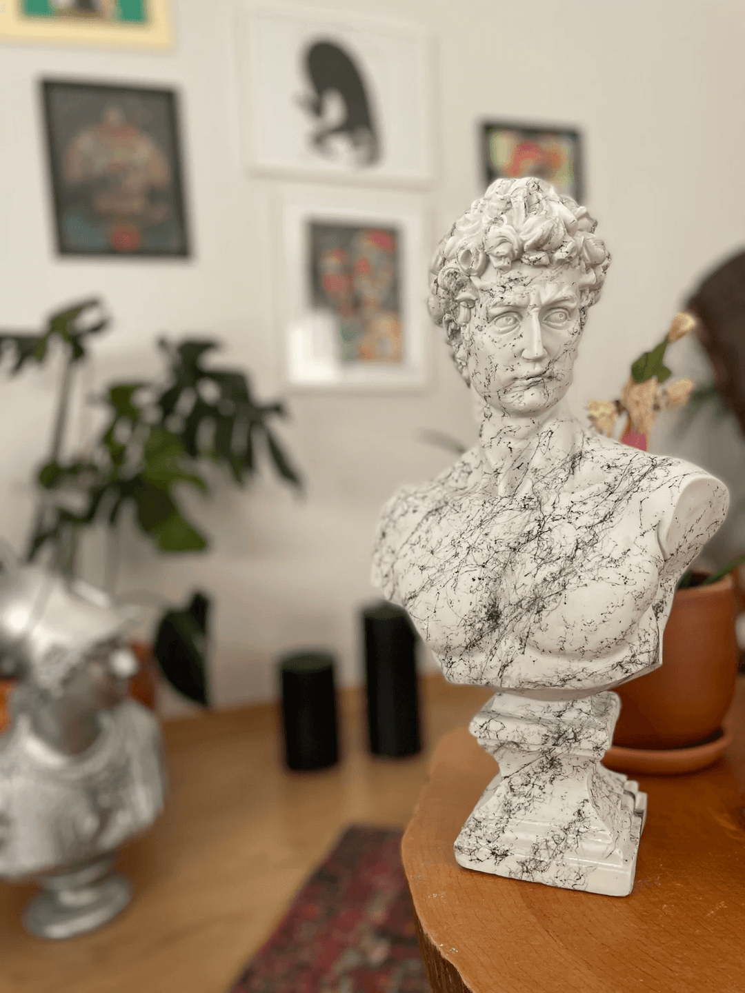 Black Strip David Bust Statue