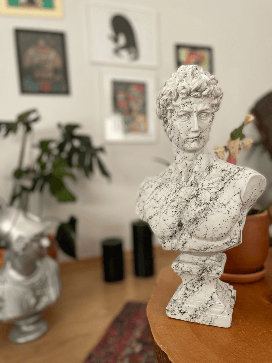 Black Strip David Bust Statue