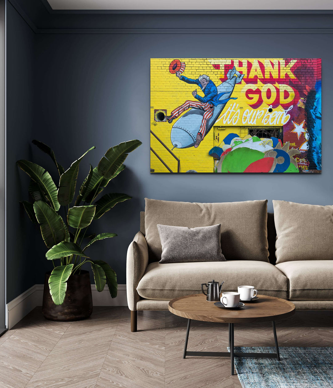 Nuclear Bomb Graffiti Wall Art - Street Art on canvas | MusaArtGallery™