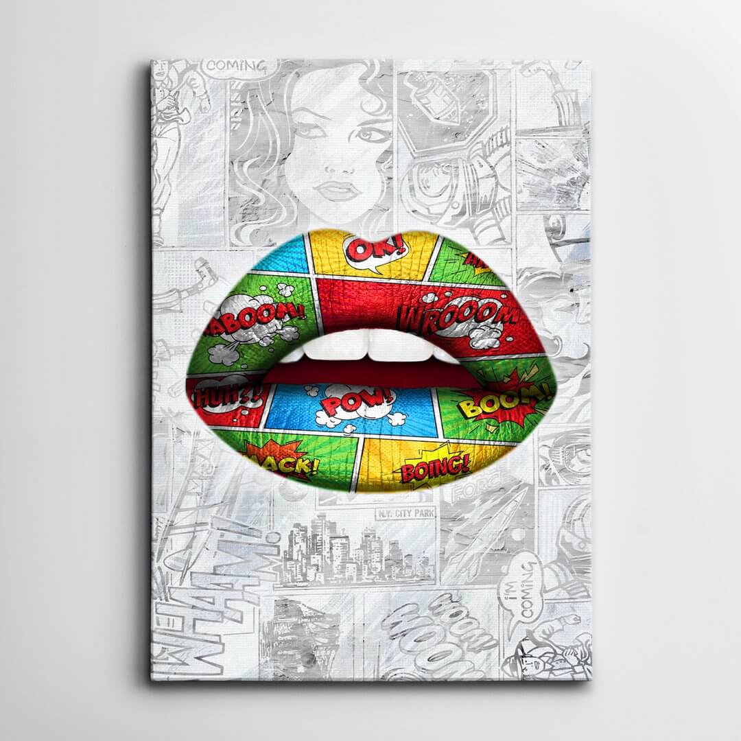 Comics Lips Art - Lips Canvas | MusaArtGallery™