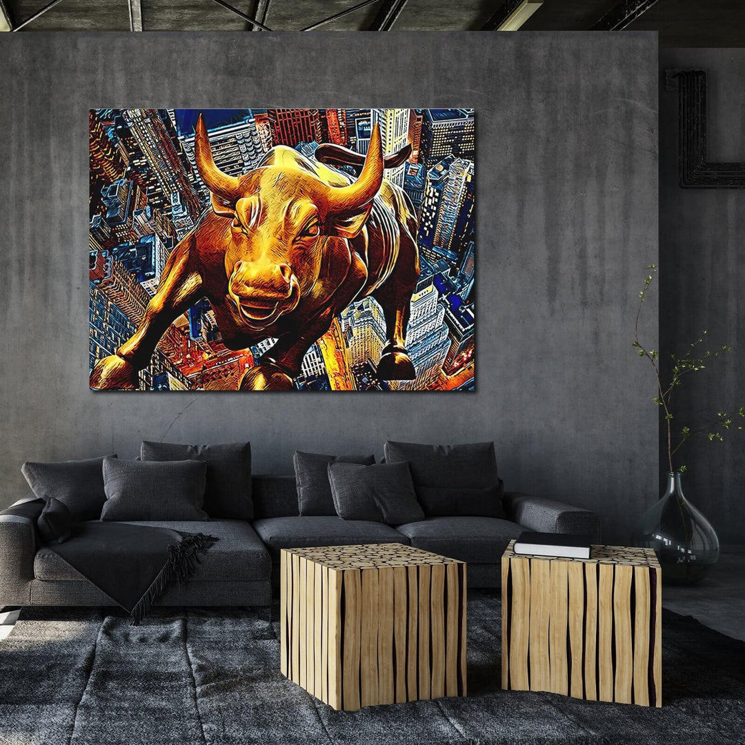 Wall Street Bull Canvas - Motivational Wall Art| MusaArtGallery™