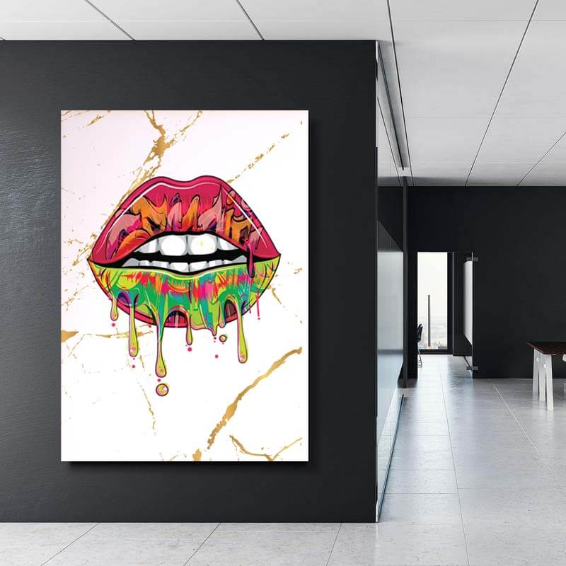 Dripping Lips Art- Lips Canvas | MusaArtGallery™