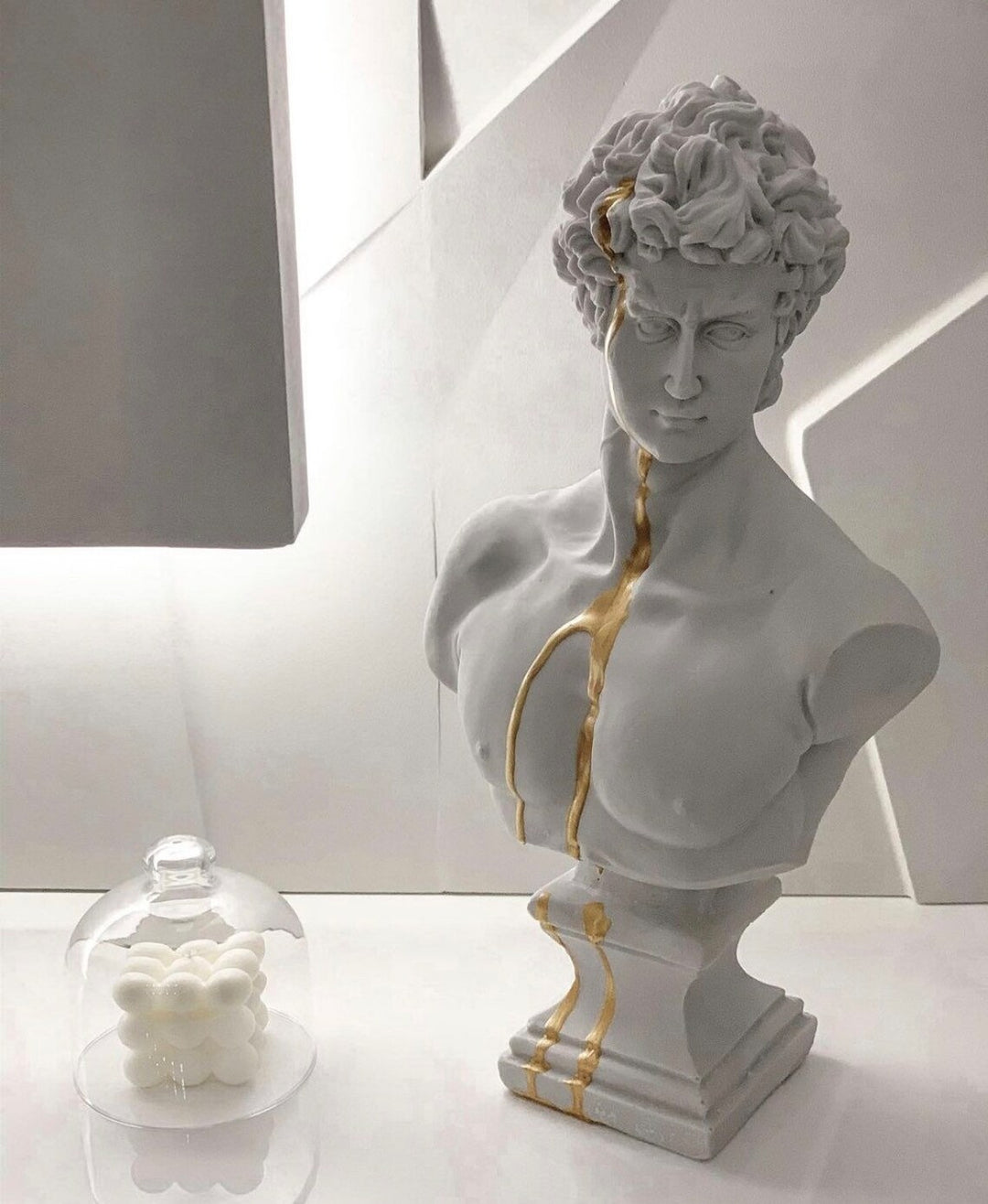 Gold David Bust Statue - David Bust Statue For Sale | MusaArtGallery™