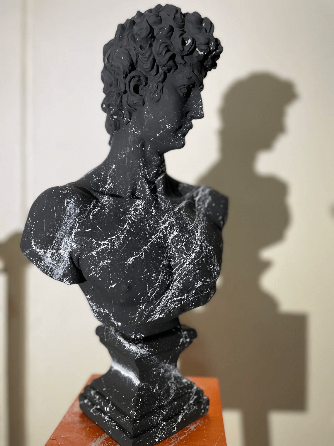 White Marble Black David Bust Statue - David Bust for Sale ...