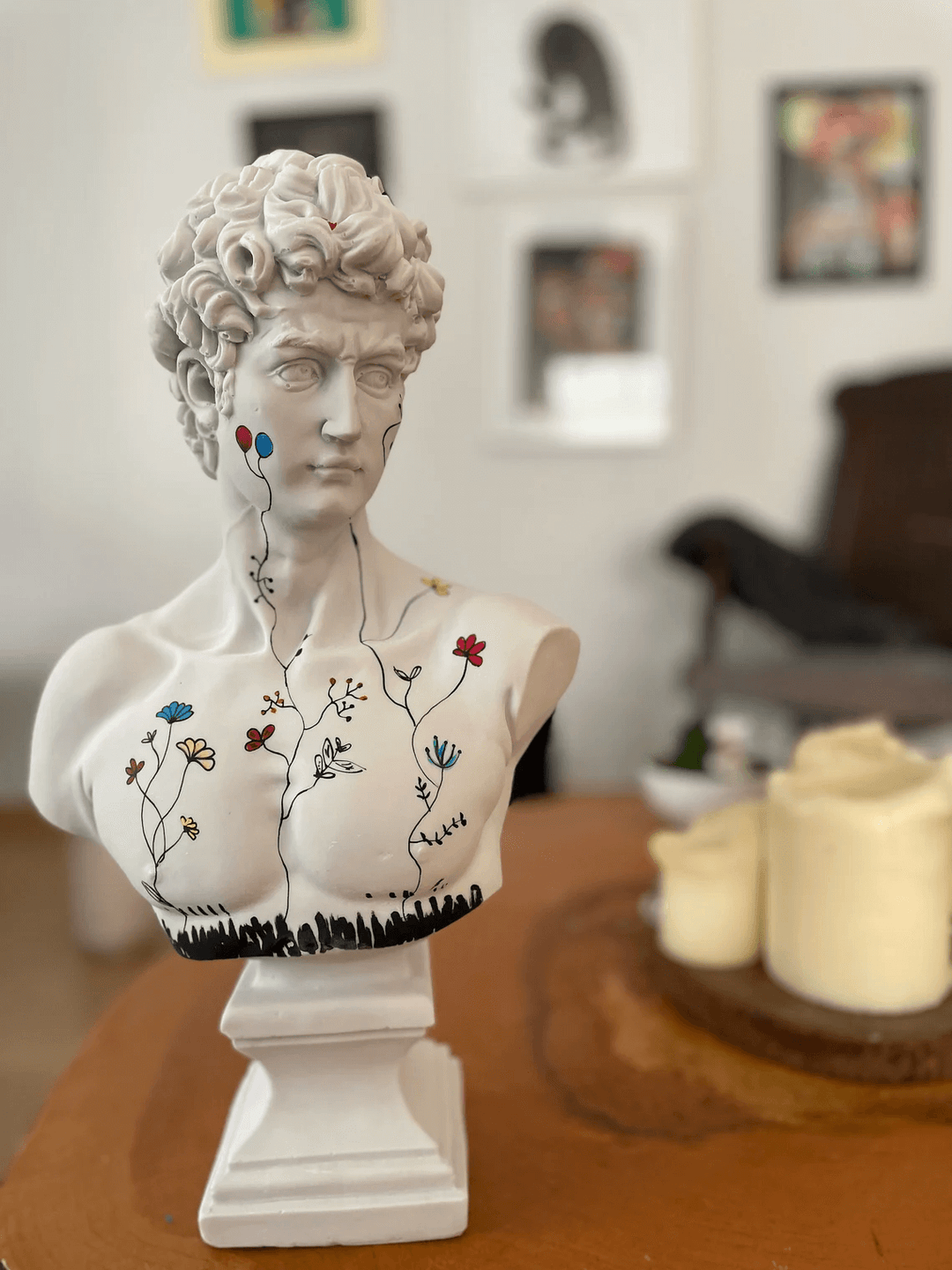 Floral David Bust Statue - David Bust Statue for sale | MusaArtGallery™