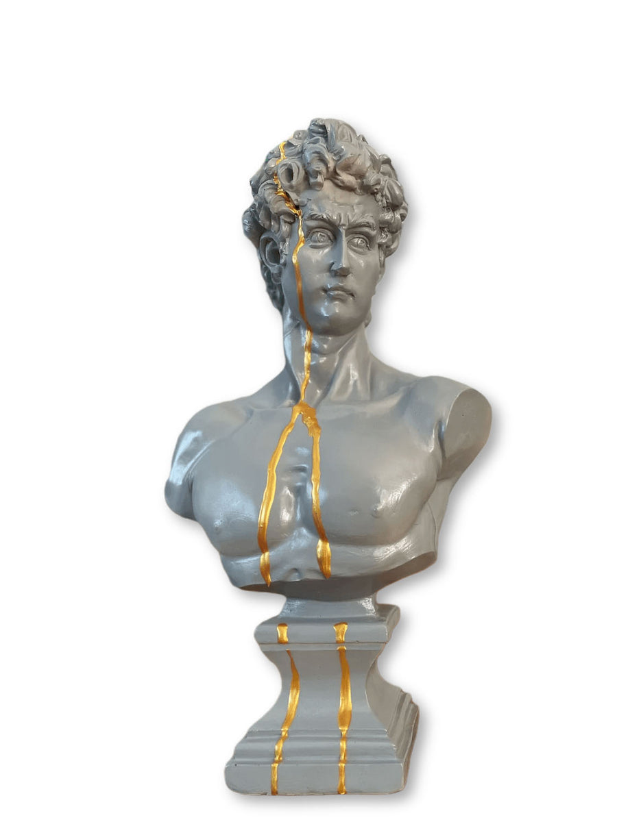 Home Grey David Bust Statue