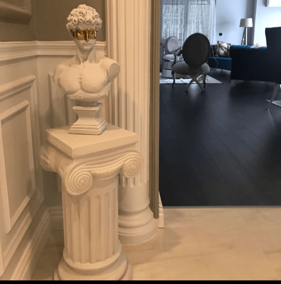 White Gold David Bust Statue - David Bust for Sale | MusaArtGallery™