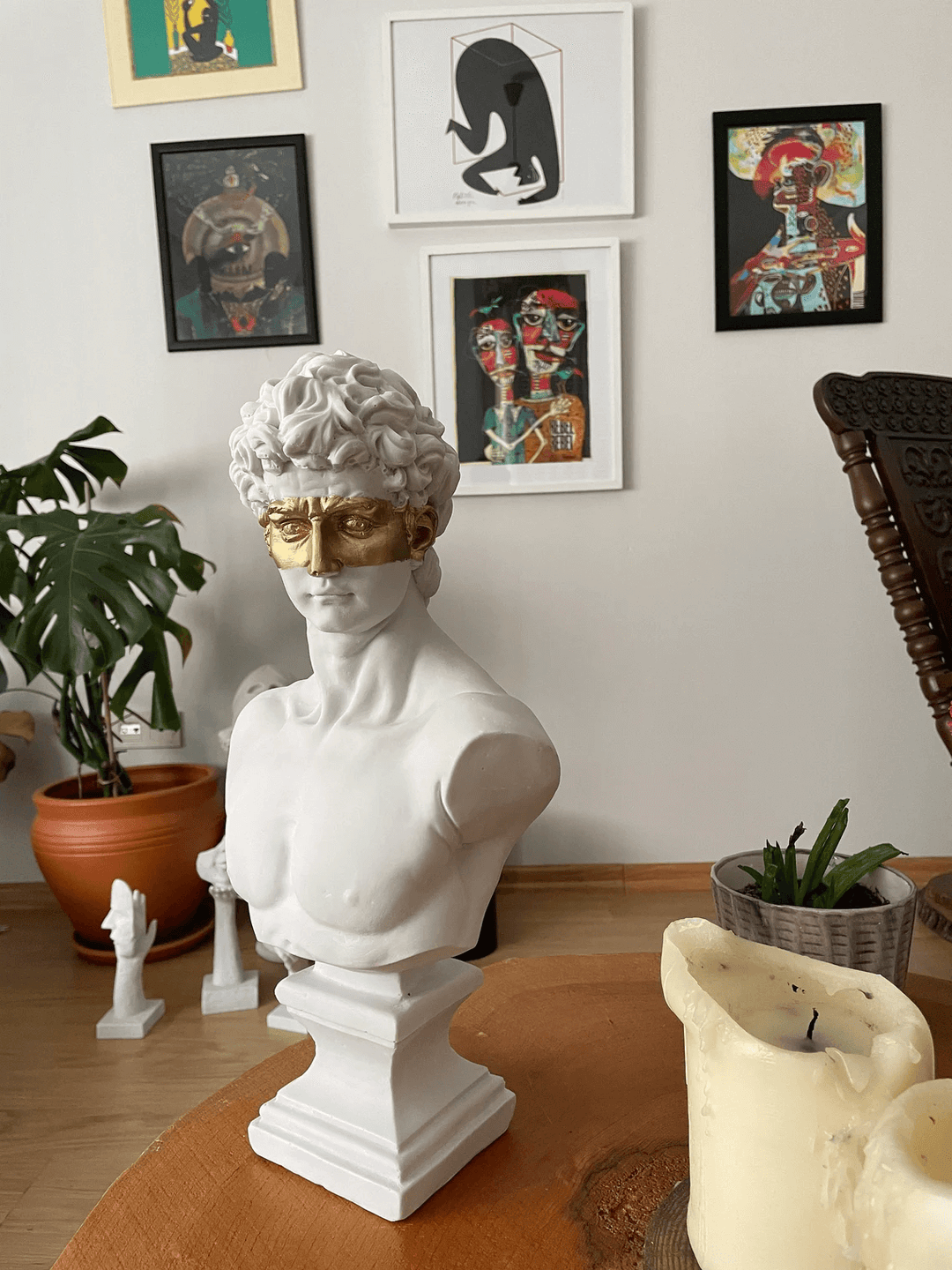 White Gold David Bust Statue - David Bust for Sale | MusaArtGallery™