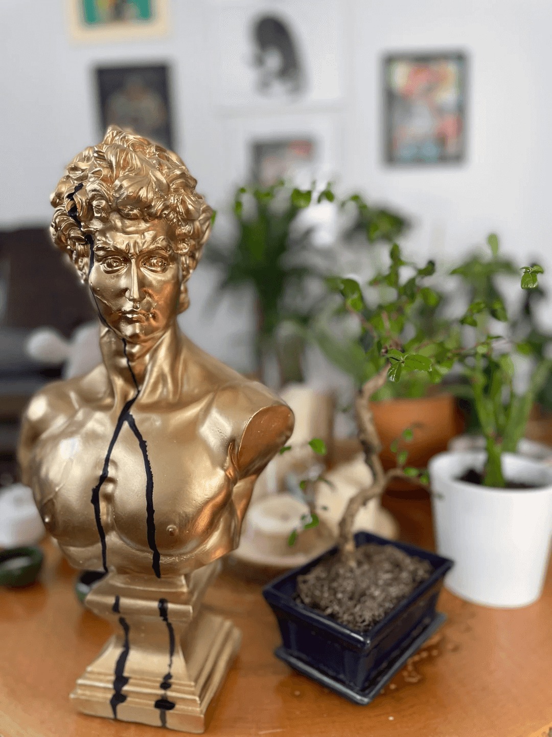 Gold Bust of David -David Bust Statue For Sale | MusaArtGallery™