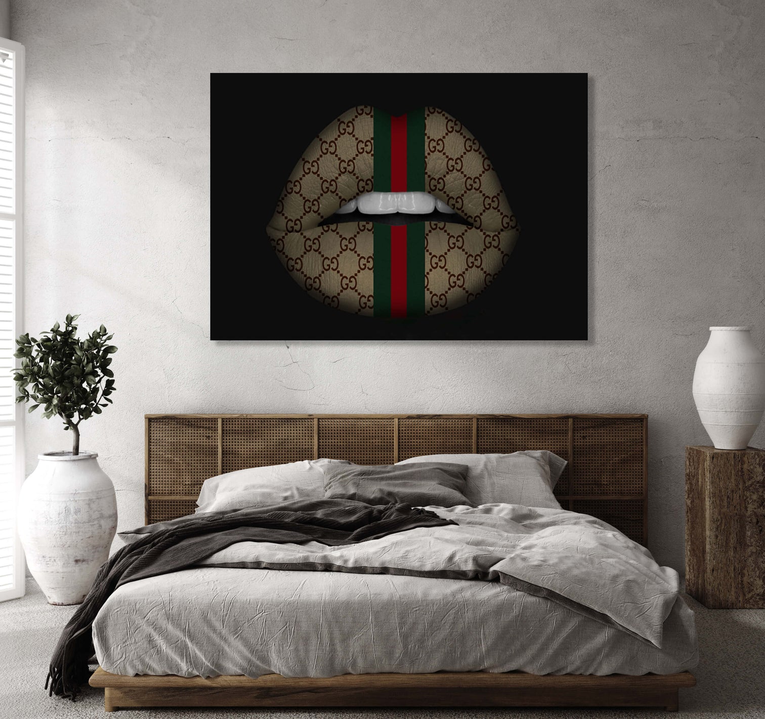 Gucci Lips Art - Lips Canvas | MusaArtGallery™