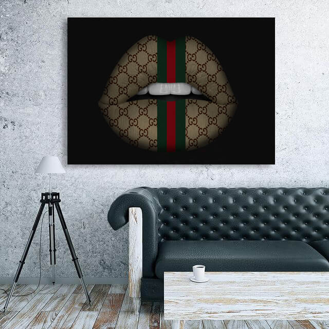 Gucci Lips Art - Lips Canvas | MusaArtGallery™
