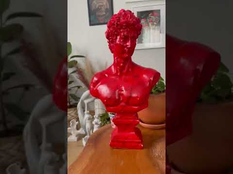 Red David Bust Statue - David Bust Statue for sale | MusaArtGallery™