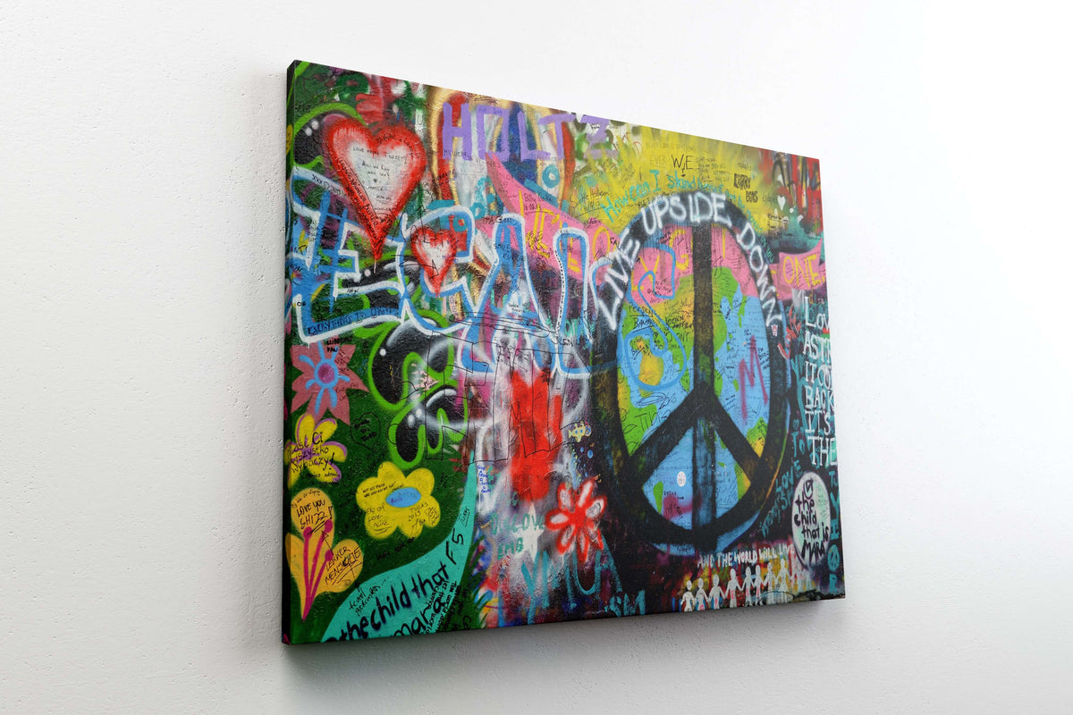 Peace and Love Graffiti Wall Art - Street Art on Canvas | MusaArtGallery™
