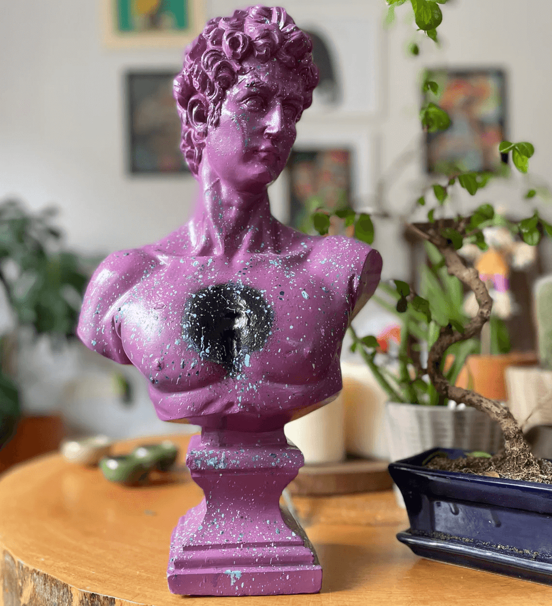 Purple David Bust Statue - David Bust Statue for sale | MusaArtGallery™